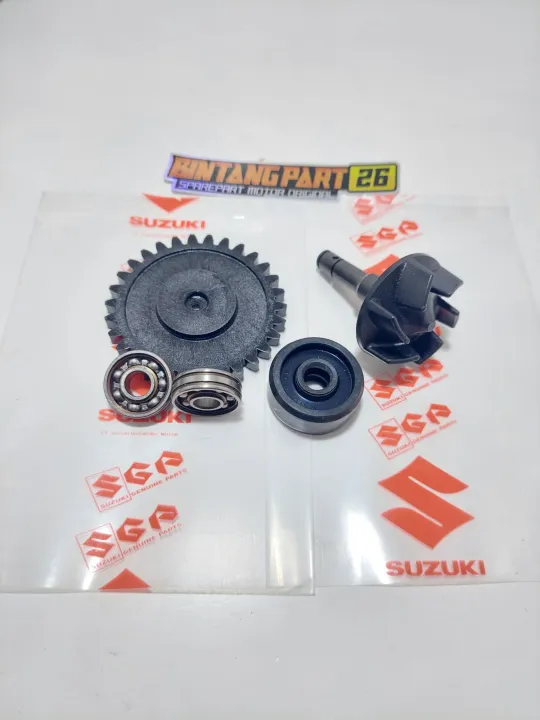 GEAR WATER PUMP GIR WATER PUM PLUS AS BEARING SIL SEAL KOMPLIT SUZUKI SATRIA FU FI 150 GSX 150 ...