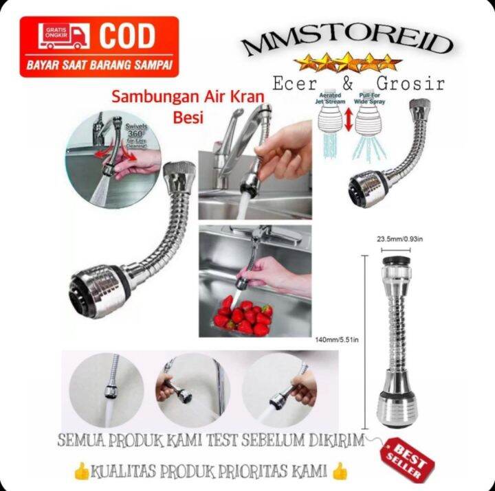 MM - Sambungan kran air flexible 360 saringan kran besi kran air 2 mode ...