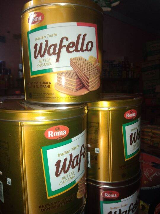 roma wafer wafello butter caramel 1 kaleng 228 gram | Lazada Indonesia