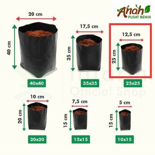 Polybag - Polibag tanaman ukuran 25×25cm Isi 250 Gram -/+30 pcs ...
