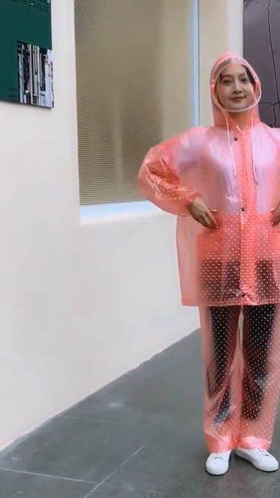 Female waterproof raincoat suit thickened adult long body rainstorm ...