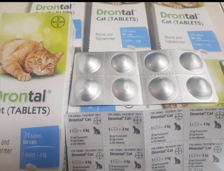NUTRISI KUCING SEHAT 1 Strip 8 tablet DRONTAL CAT BAYER | OBAT CACING KUCING PER Strip "NEW" Exp ...