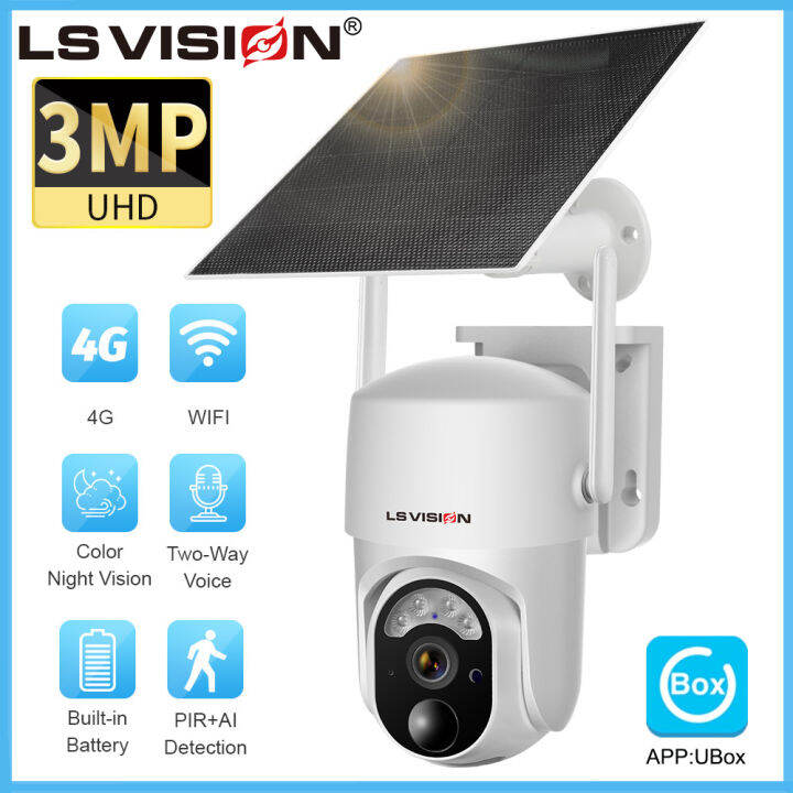 LS VISION 3MP 4G/WIFI CCTV IP Camera Fixed Lens Solar Panel IP66 ...