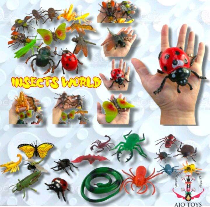 Mainan Edukasi Fugurini Mengenal Aneka Serangga dan Satwa Karet Insect ...