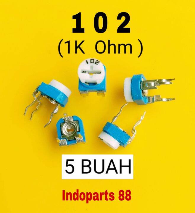 (5 Buah ) TRIMPOT 102 TRIMPOT 1K Ohm POTENSIO 1K Ohm POTENSIOMETER 1K ...