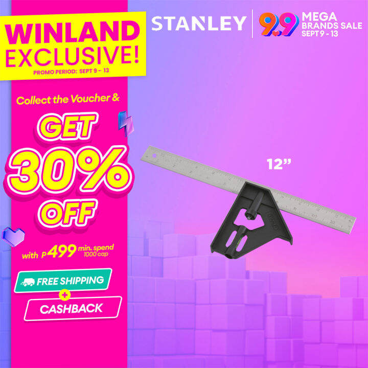 STANLEY by Winland 12inch Plastic Combination Try Square 46-012 | Lazada PH