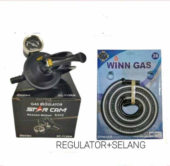 PAKET REGULATOR STARCAM METER DAN SELANG PLEXIBLE WINN GAS 1,8METER ...