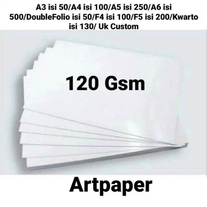 Kertas Artpaper /konstruk 120gsm A3 A4 A5 A6 F3 F4 Custom ukuran ...