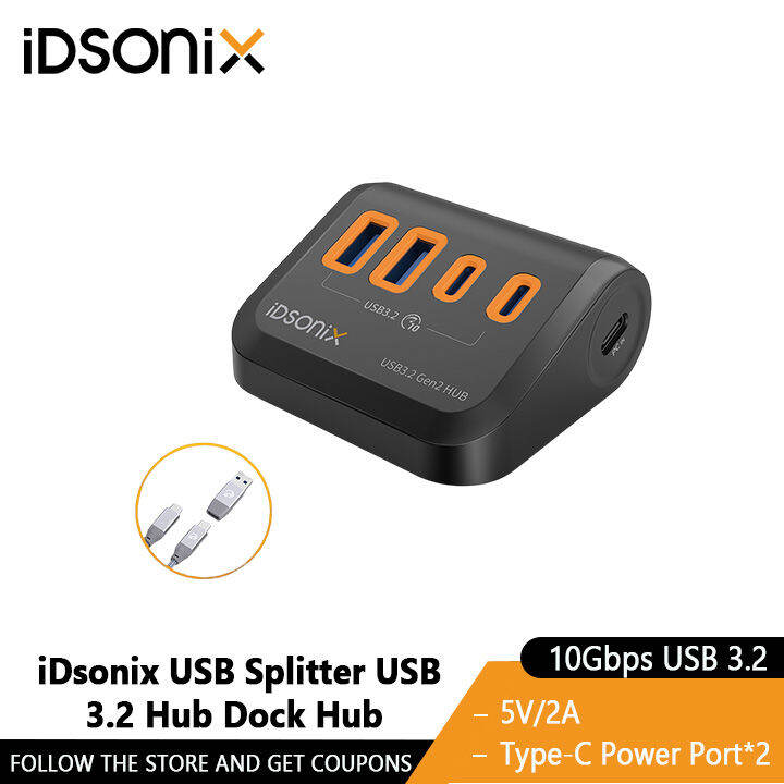 IDsonix ชนิด C ฮับ USB 3.2แท่นวางมือถือฮับตัวแยกอะแดปเตอร์ USB พอร์ต ...