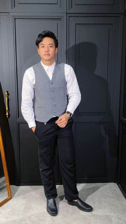Rompi Vest Jas Pria Formal Hitam Slimfit Kerja Kantor Premium High ...