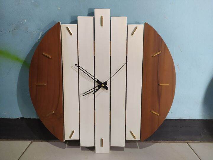 jam dinding kayu | Lazada Indonesia