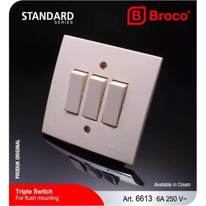 BROCO Saklar Triple 6613 | Lazada Indonesia