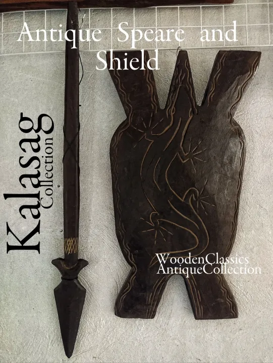 ANTIQUE KALASAG- NATIVE SPEAR AND SHEILD- WALL DACOR COLLECTIBLES ...