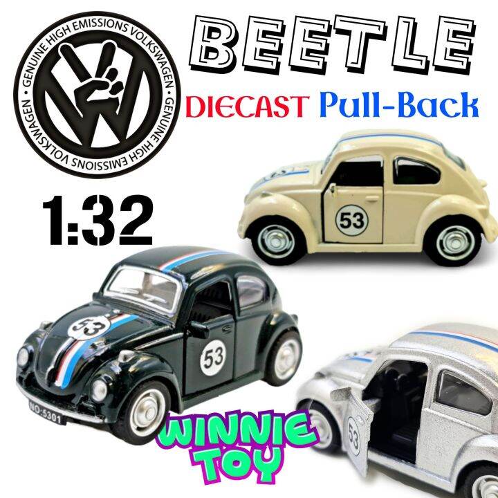 รถเหล็ก รถเต่า volkswagen beetle pull back scale 1:32 | Lazada.co.th
