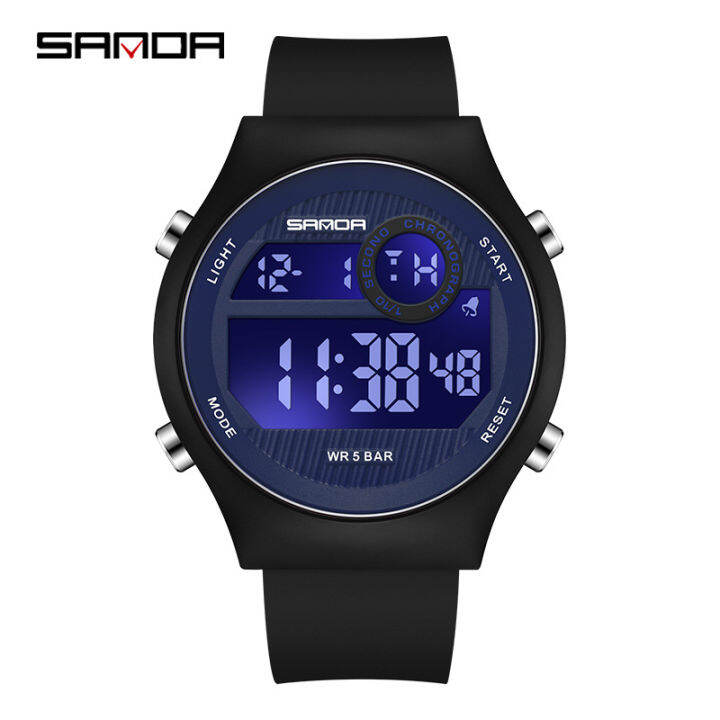 SANDA นาฬิกากีฬากลางแจ้งน้ำแฟชั่นผู้หญิงและผู้ชายอเนกประสงค์ Jam Tangan Elektronik ใหม่ ...