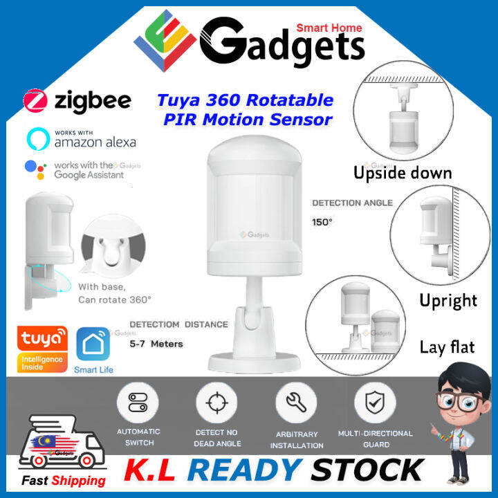 Tuya PIR Motion Sensor 360 Rotatable Wireless ZigBee works with Smart ...