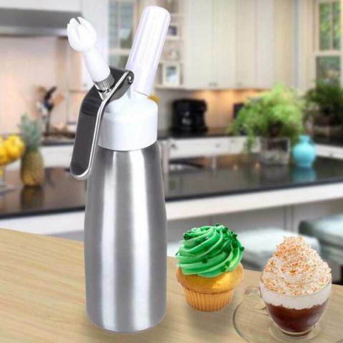 Whipped Cream Dispenser 500ml Stainless Whipcream Powder MILKSHAKE ...