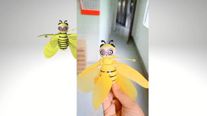 Flying Toy RC Bee Induction Bee Aircraft Hand Control Flying Induction ...