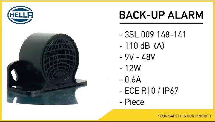 Hella BM10 Backup Alarm Wide Voltage Klakson Suara Peringatan Mundur ...