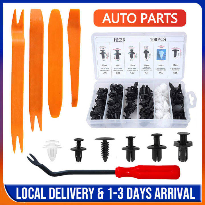 100pcs Car Clip Trim Kit Car Fastener Clip Bumper Clips Push Pin Trim ...