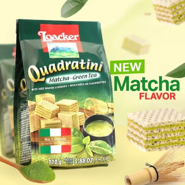 Loacker Quarantini Matcha-Green Tea Wafer Cookies 110g | Lazada PH