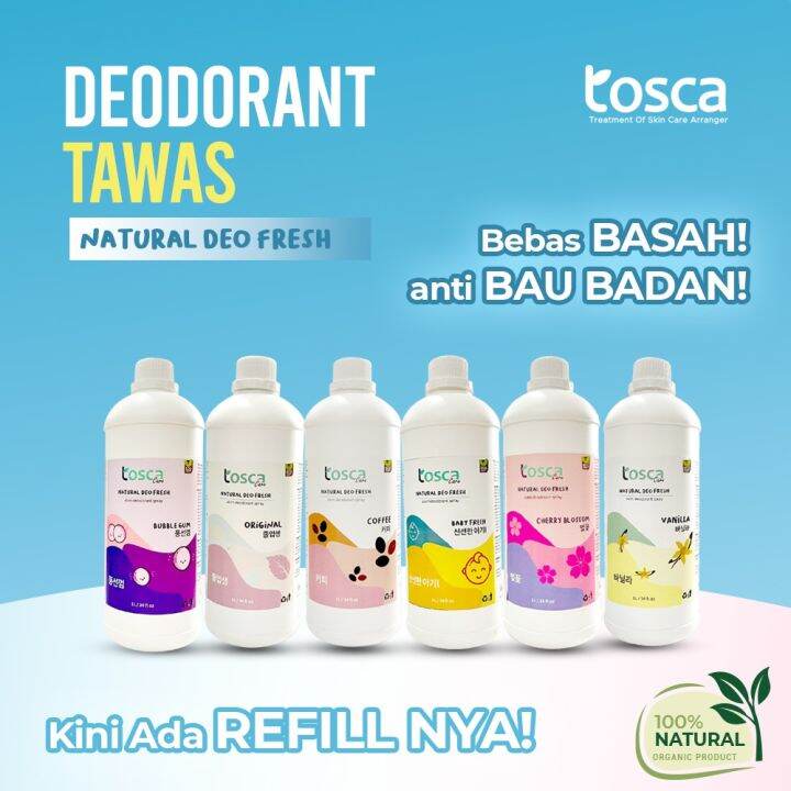 DEODORANT TAWAS SPRAY 1000ML / TOSCA NATURAL DEO FRESH / DEODORANT REFILL 1 LITER | Lazada Indonesia