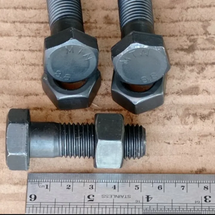 BAUT BAJA 8.8 M16 X 50 HALF DRAT. BAUT HTB 8.8 M 16 X 50 HALF DRAT. | Lazada Indonesia