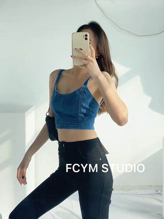 European and American Street Women's Denim Top Denim Shirt Sexy Babes ...