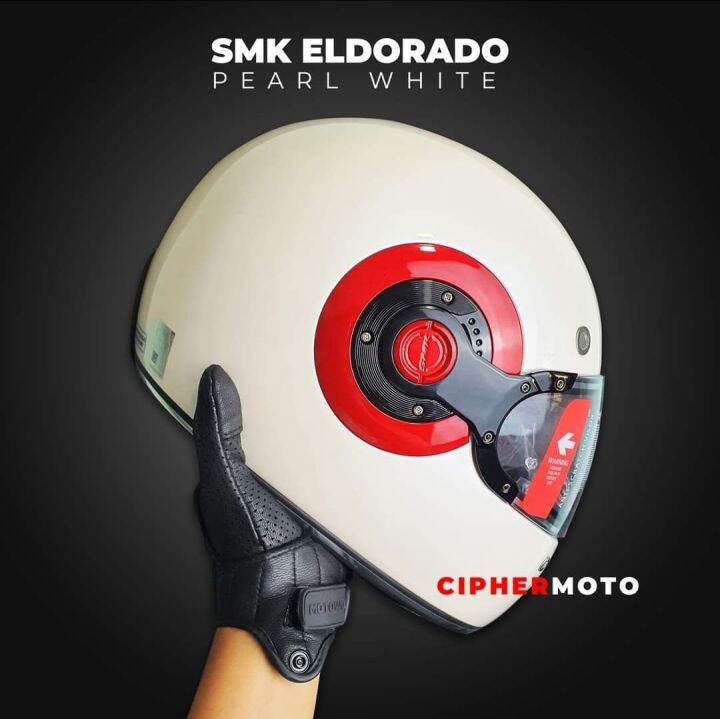SMK EL DORADO SERIES CLASSIC/VINTAGE STYLE HELMET - PEARL WHITE | Lazada PH