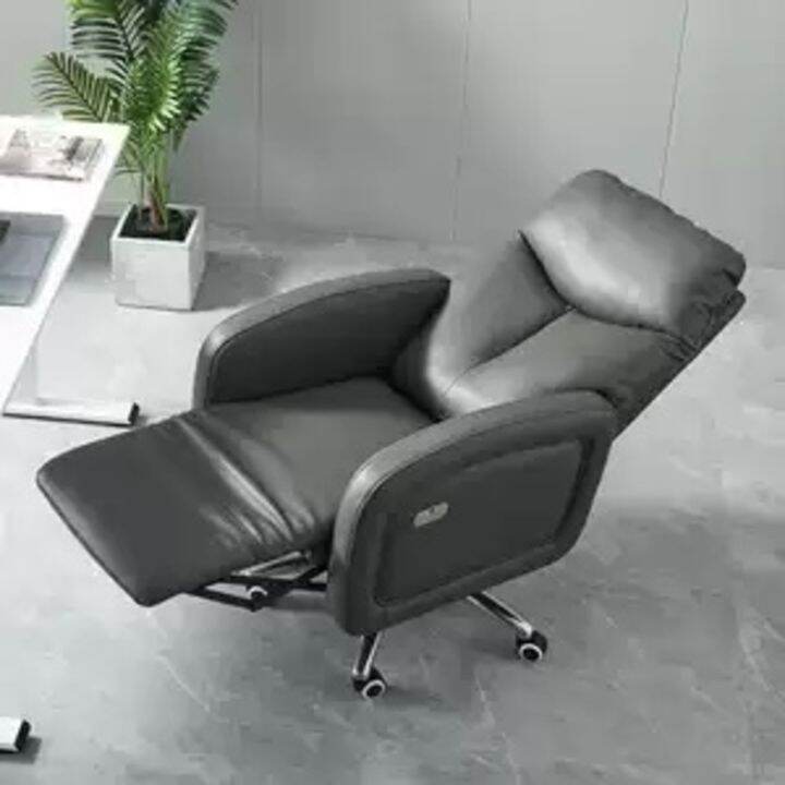 Cowhide Leather Electric Office Chair Light Luxury Home Computer Chair ...