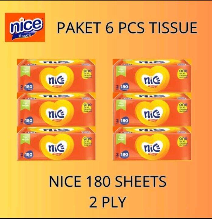 tisu NICE [ 6 PACK ] 180 sheet | Lazada Indonesia