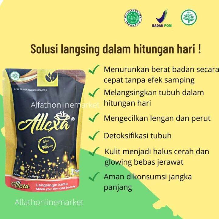 TEH DIET ALLEXA Slimming Tea Pelangsing Herbal Mujarab Dan Halal | Lazada Indonesia