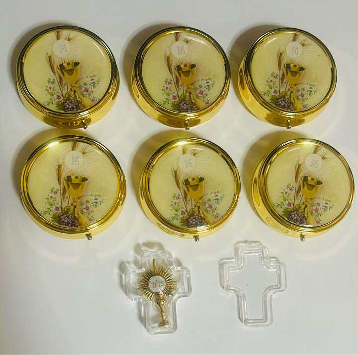 PYX: Eucharist Alloy PYX Laminated for Lay Minister (Holding 10 pcs Med ...