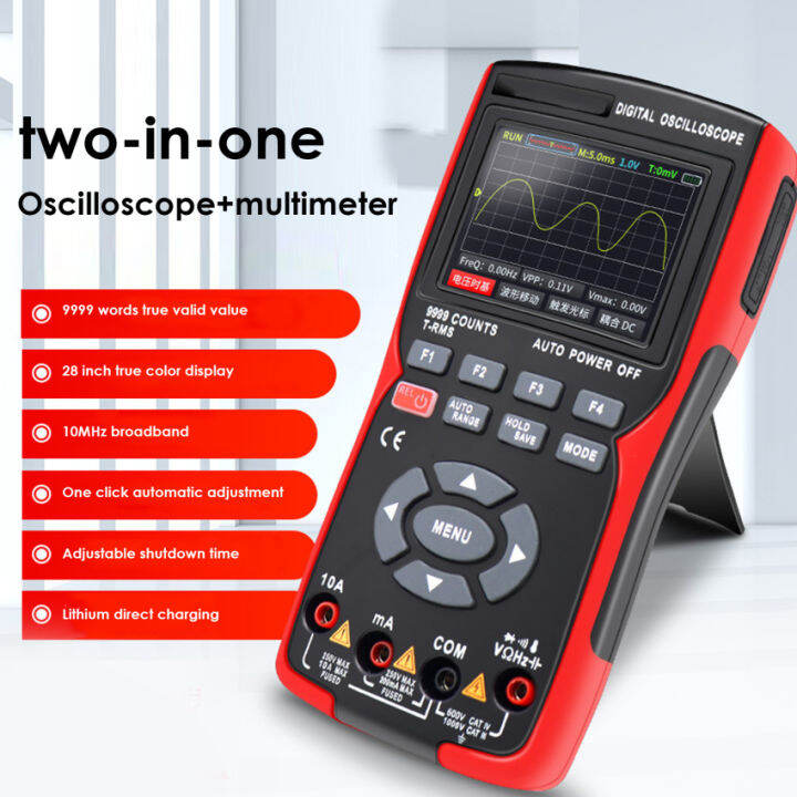2 In 1 Digital Oscilloscope Multimeter 48MSa/S Sampling Rate 10Mhz Bandwidth 9999 Counts True ...