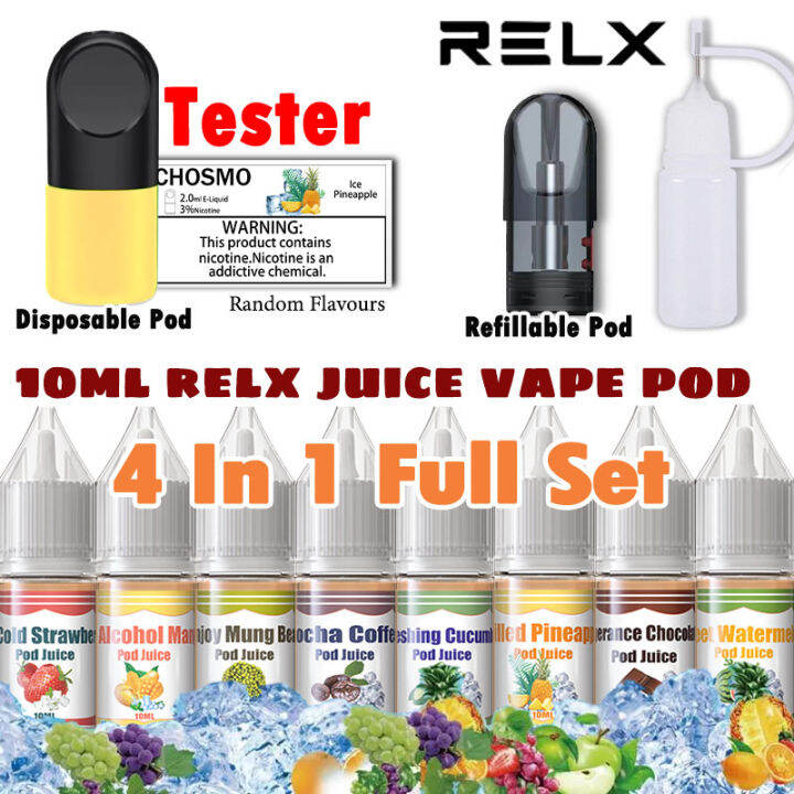 【4 In 1】10ml relx juice Infinity pods full set flavor Nic watermelon ...