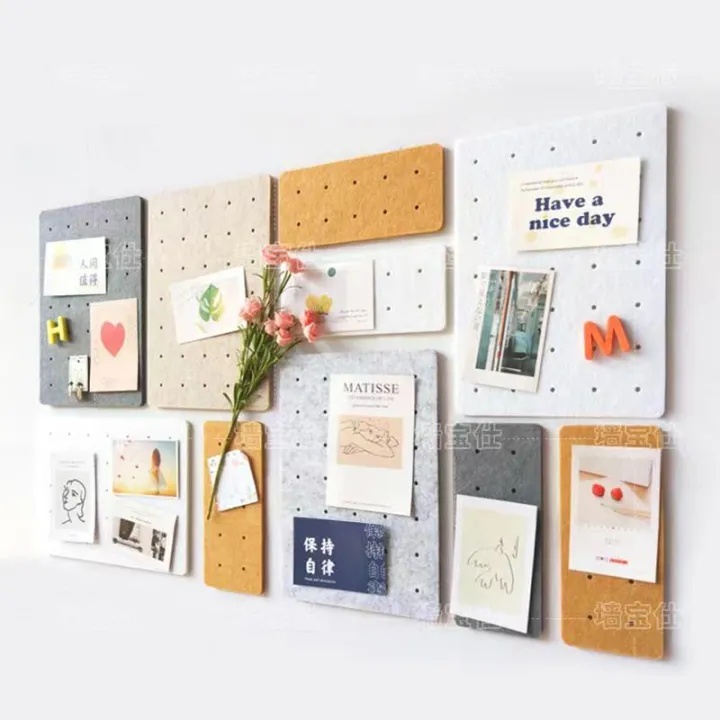 Felt Wall Sticker Self-Adhesive Cork Board Photo Wall Message Board Ins ...