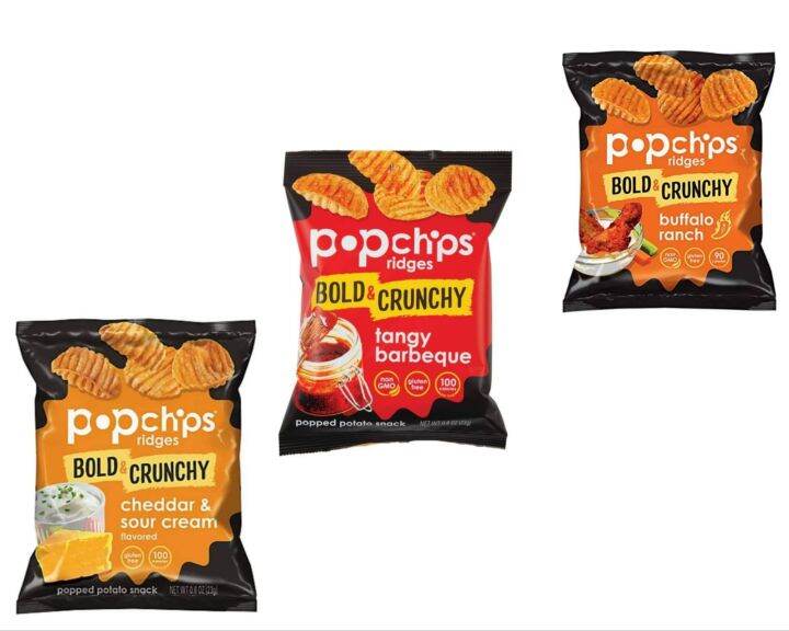 Popchips Ridges Bold & Crunchy Popped Potato Snack 23g | Lazada PH