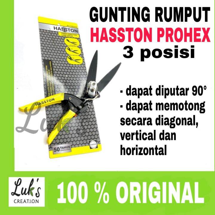 GUNTING RUMPUT HASSTON PROHEX 3 posisi simple dan tajam | Lazada Indonesia