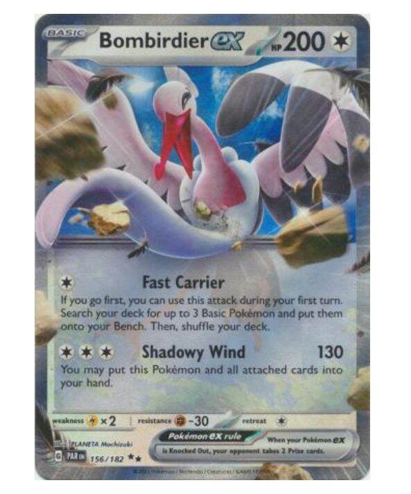 Pokemon Card - Bombirdier ex - 156/182 - Ultra Rare Scarlet & Violet ...