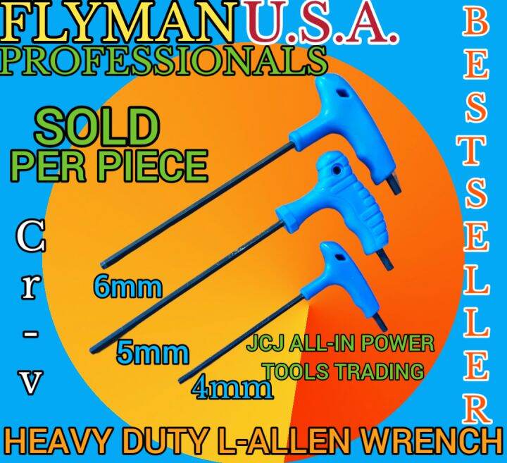 L-ALLEN WRENCHES SOLD PER PIECE 4mm 5mm 6mm FLYMAN U.S.A. ORIGINAL/ L ...
