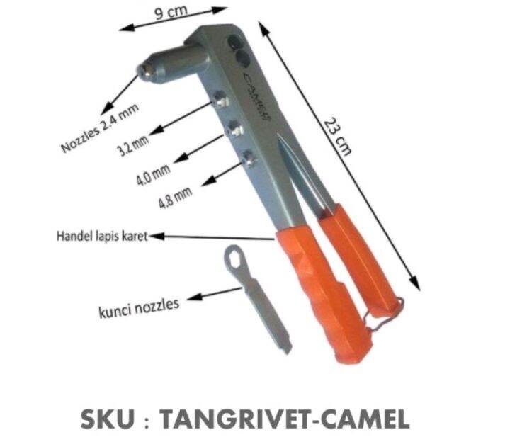 Tang rivet taiwan ukuran 9.5inch merek camel - tang riveter | Lazada ...
