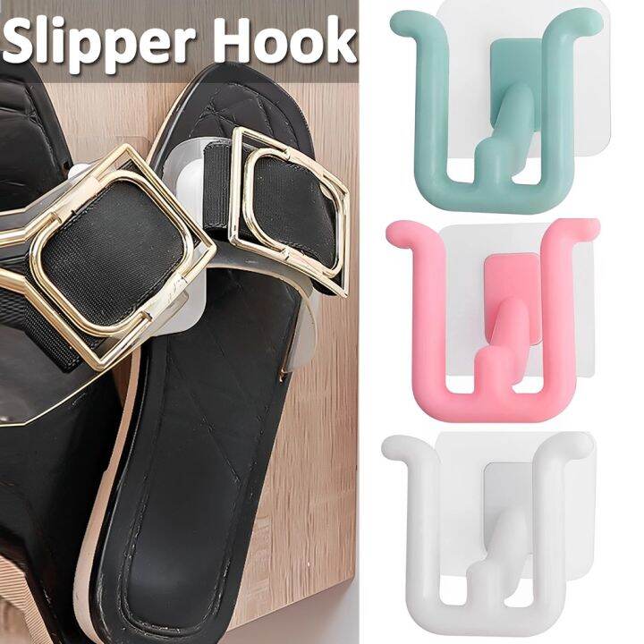 Bathroom Slipper Rack Self-Adhesive Wall-Mounted Simple Slipper ...