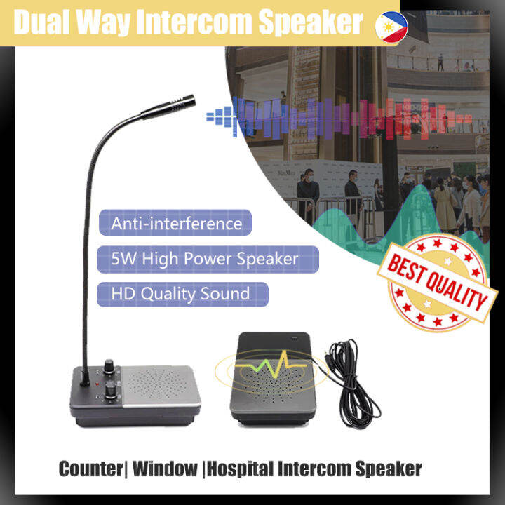 2 Way Intercom Window Mic and Speaker Dual way Intercom System for ...