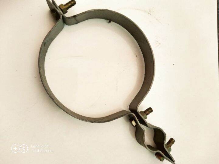 klem atau begel plat besi 6 " utk tiang listrik atau tiang telp ...