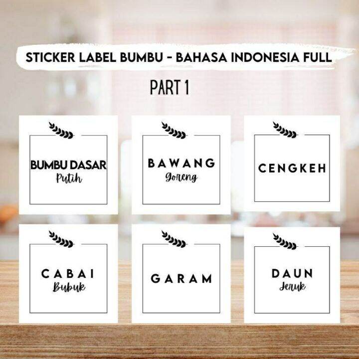 Sticker Label Nama Bumbu Aesthetic Bahasa Indonesia | Lazada Indonesia