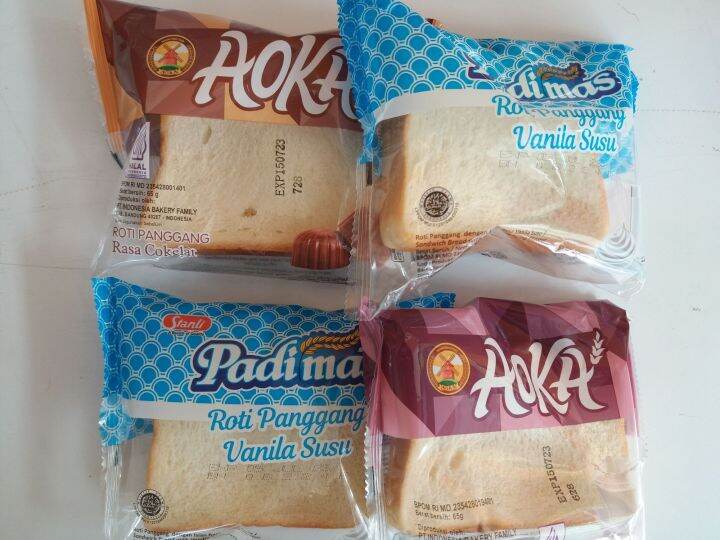 ROTI PANGGANG VIRAL AOKA & PADI MAS all varian mix 65gr 4 bks. | Lazada ...