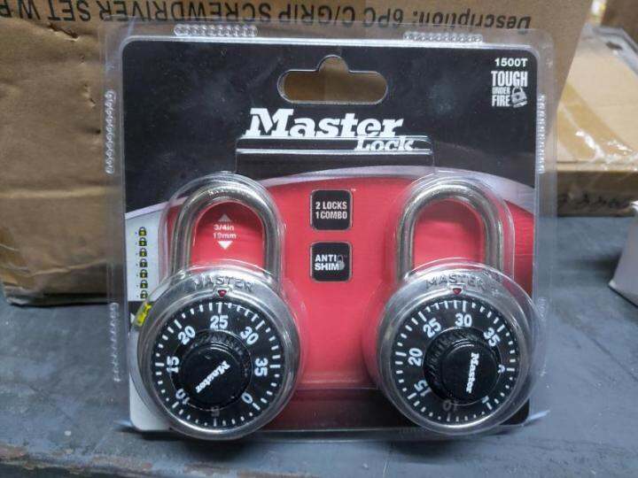 MASTER LOCK #1500T MASTER PADLOCK TWO PCS COMBINATION PADLOCKS WITH ...