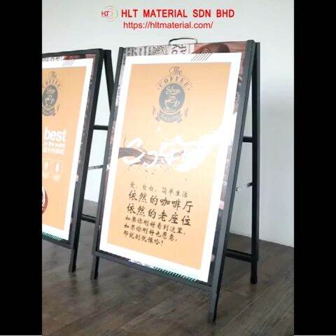 Metal A Frame Poster Frame 90cm x 60cm Folding Sidewalk Signboard ...