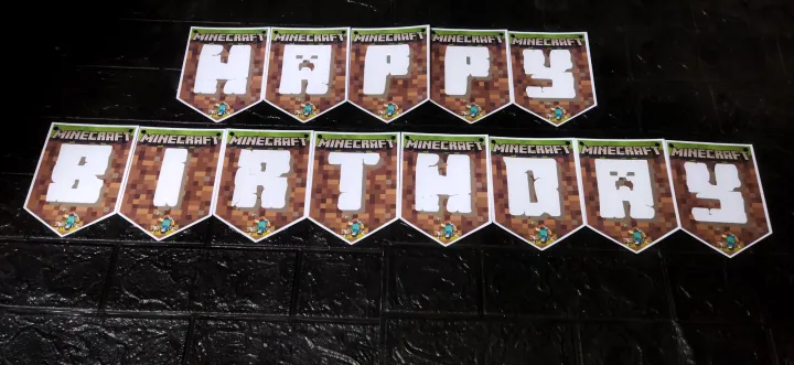 MINECRAFT EVENING PARTY BANNER BUNTINGS SET | Lazada PH
