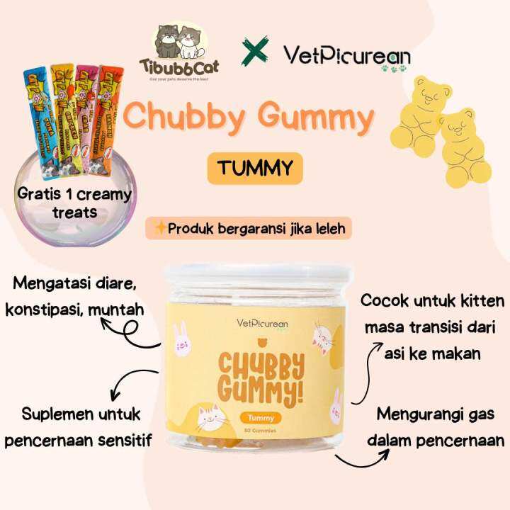 VETPICUREAN Chubby Gummy Tummy Pencernaan Sensitif Diare dan Muntah ...